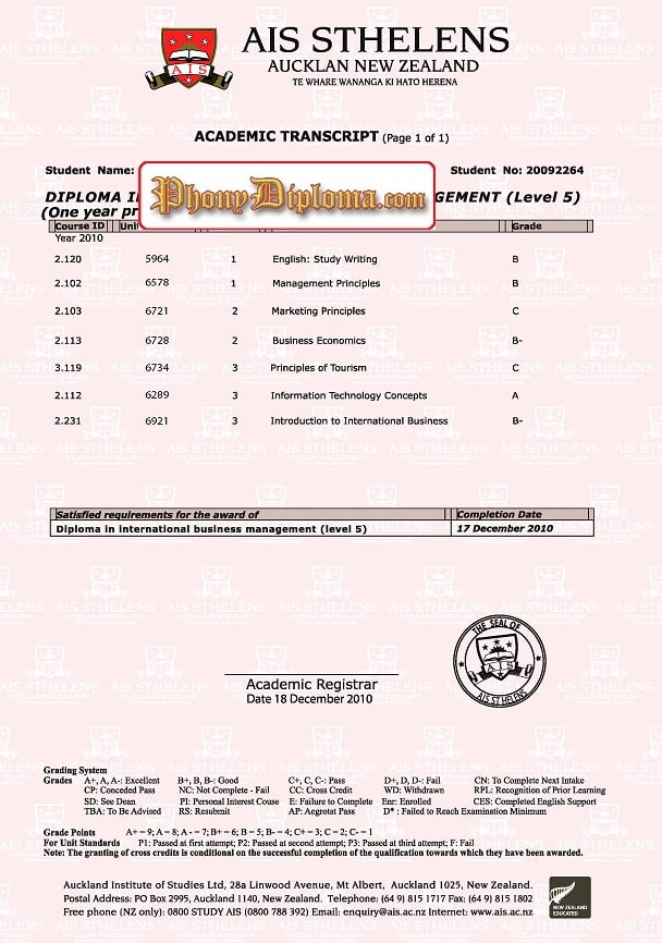 Buy Fake College Transcripts - Order and FAQ
